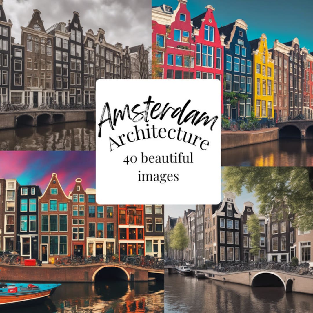 Amsterdam Architecture Digital Paper Set: Colorful Cityscapes (digital ...