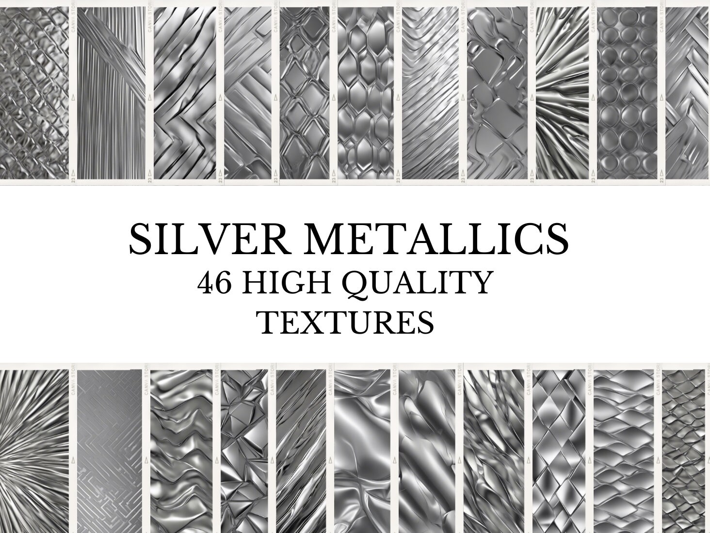 Silver Metallic Textured Digital Papers: 46 Backgrounds (digital ...
