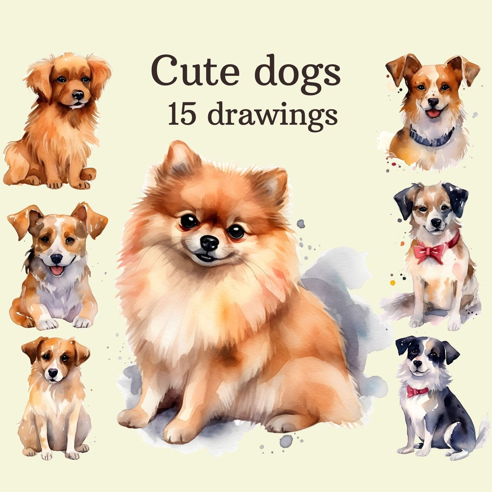 Watercolor Dogs Clipart, Cute Love, Dog Clipart, Cute Dog, Dogs Art ...