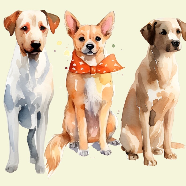 Watercolor Dogs Clipart, Cute Love, Dog Clipart, Cute Dog, Dogs Art ...
