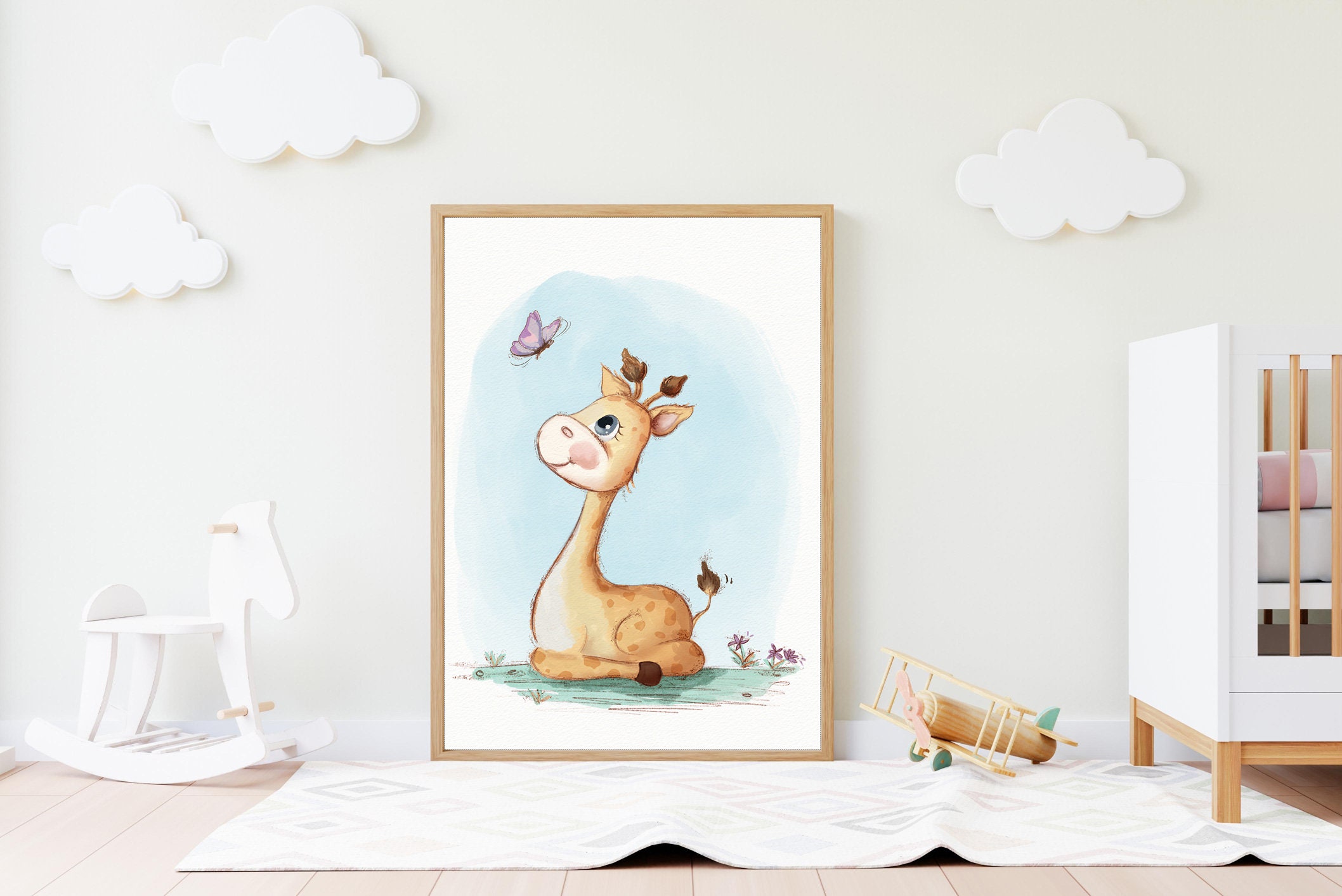 Printable Set of 3 Cute Animals Wall Art Prints Nursery Wall - Etsy