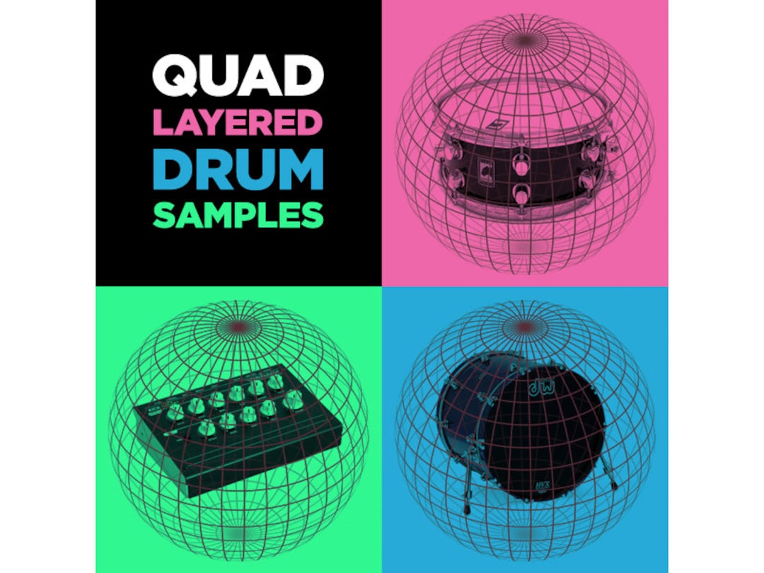 Quad Layered Drum Samples - 24-bit WAV - Kick Snare Clap Hi-hat - EDM ...