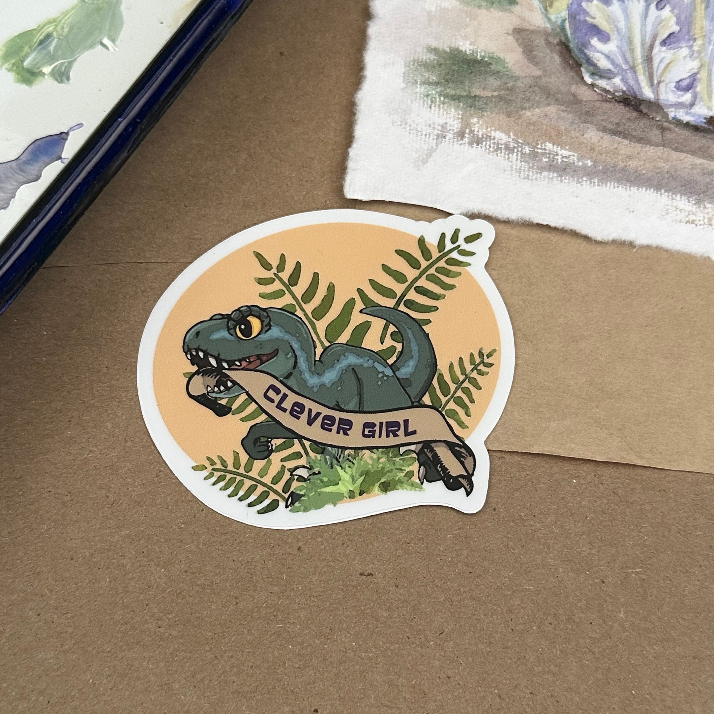 Clever Girl Dinosaur Vinyl Sticker - Etsy
