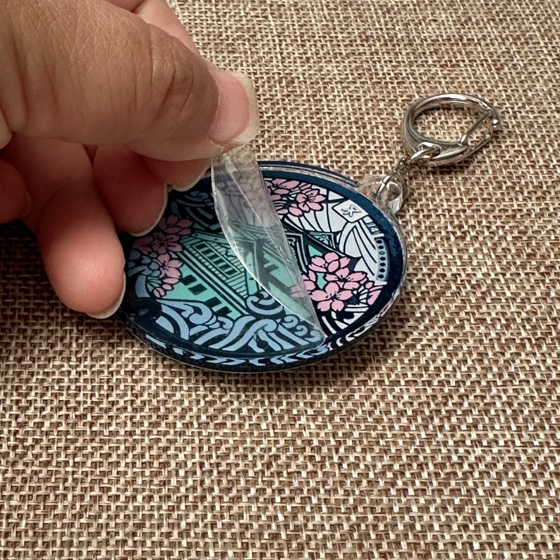 Japan Drain Cover Themed Keychain / Acrylic Purse Charm - Osaka Castle ...