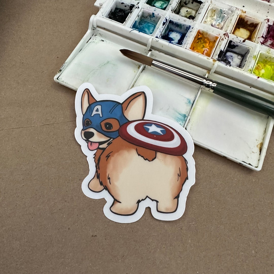 Captain Corgi Clear Vinyl Sticker - Etsy