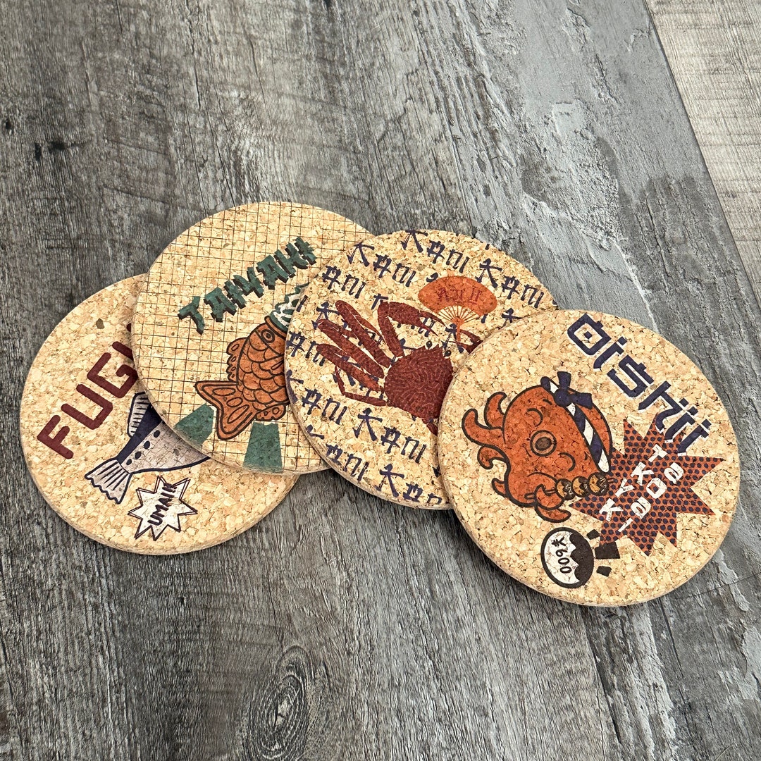 Japan Dotonbori Street Osaka Cork Coaster Set of 4 - Etsy