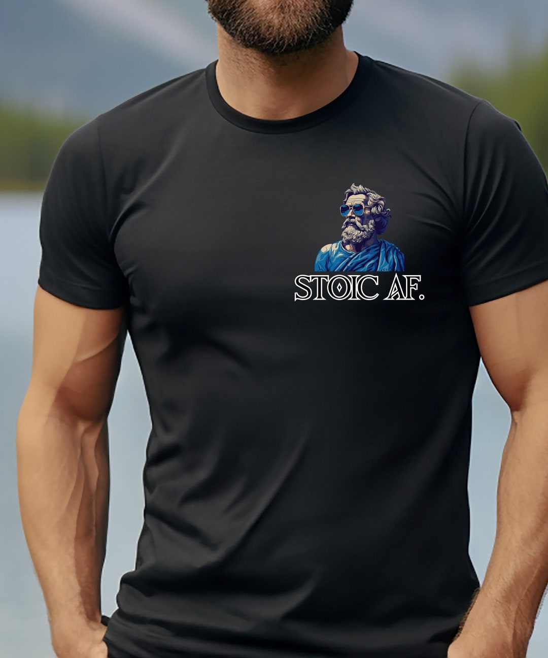 Stoic AF Men's T-shirt With Seneca Portrait - Unisex Jersey Short ...