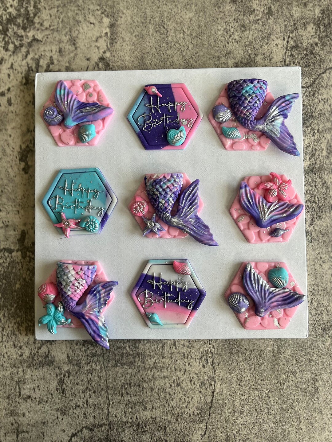 Mermaid Fondant Birthday Toppers Set - Etsy