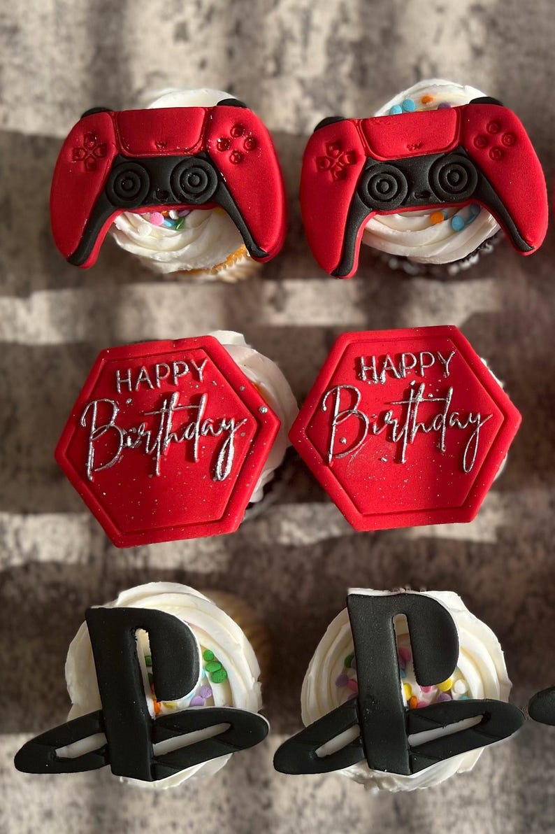 Playstation 5 Fondant Birthday Toppers Set - Etsy