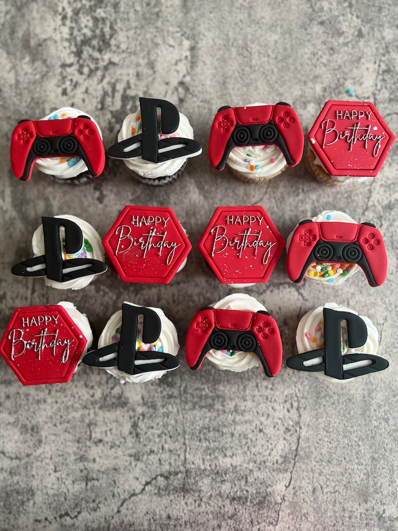 Playstation 5 Fondant Birthday Toppers Set - Etsy