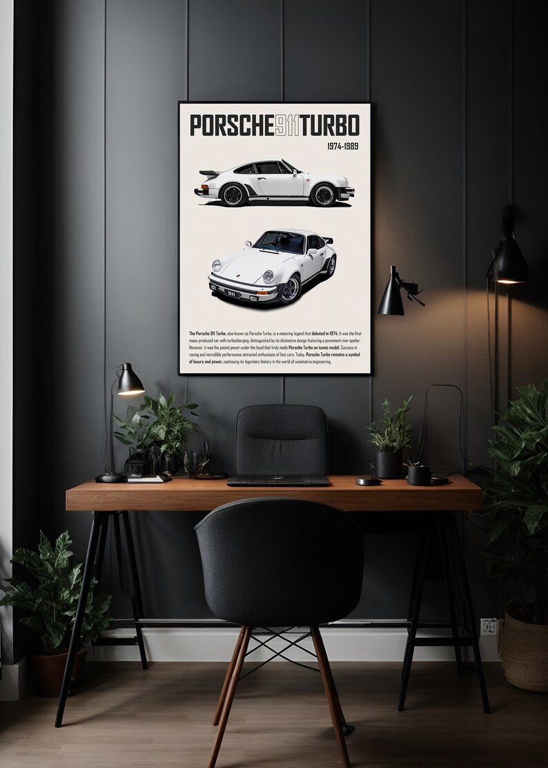 Porsche 911 Turbo Digital Car Poster for Man, Instant Download Print ...