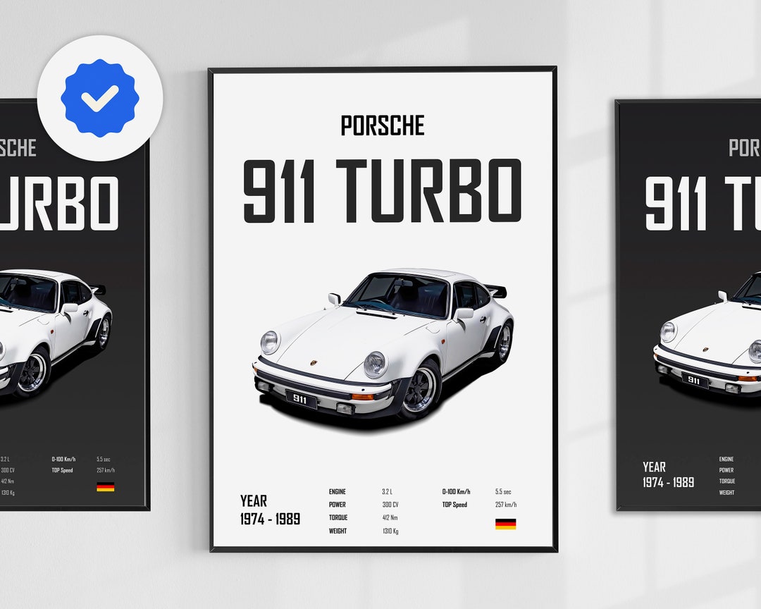 Porsche 911 Turbo Supercar Car Poster for Man, Instant Download Print ...