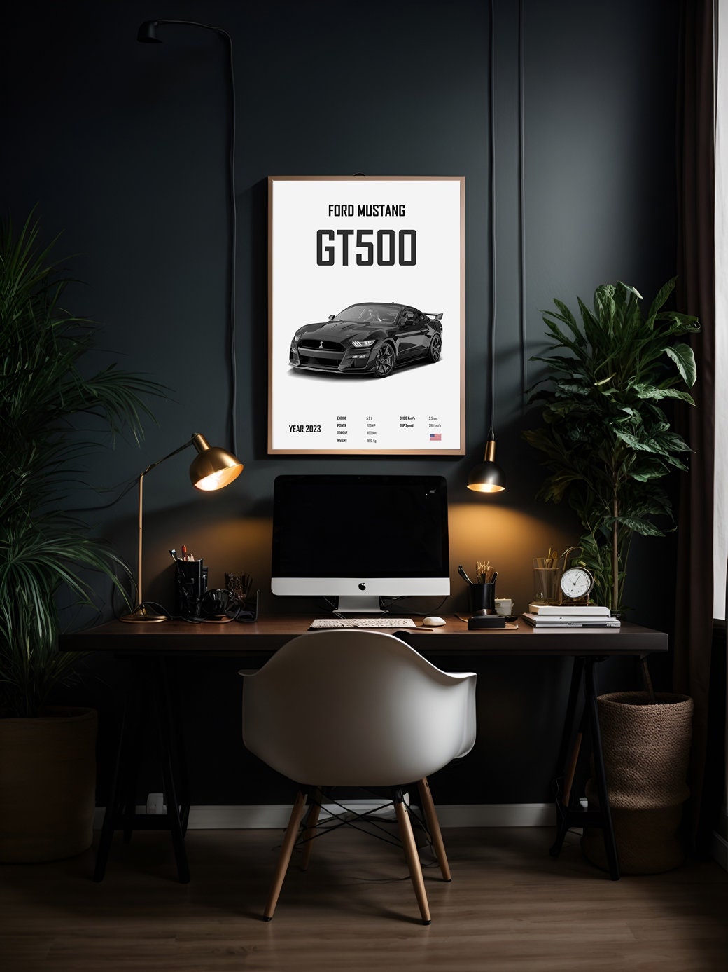Ford Mustang GT500 Digital Car Poster for Man Instant - Etsy