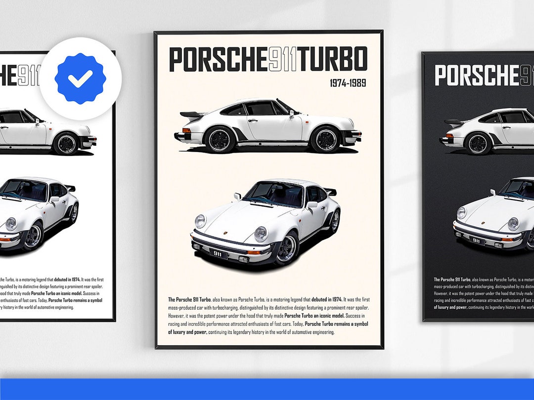 Porsche 911 Turbo Digital Car Poster for Man, Instant Download Print ...