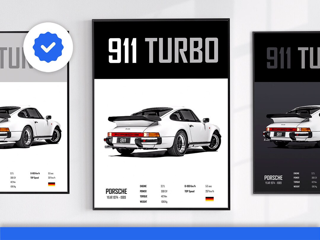 Porsche 911 Turbo Supercar Poster Car for Man Instant - Etsy