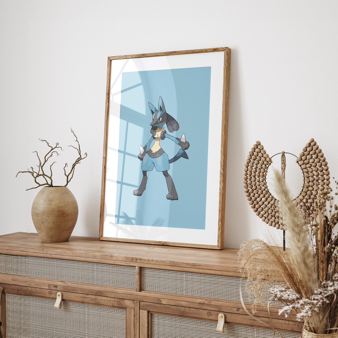 Lucario Pokemon Poster Home Decor Printable Wall Art, Instant Download Digital Poster, Large and ...