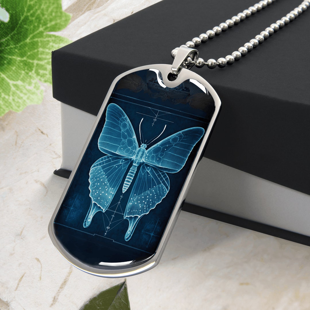 Personalized Moth Necklace , Engraved Moth Jewelry, Personalized Nature ...