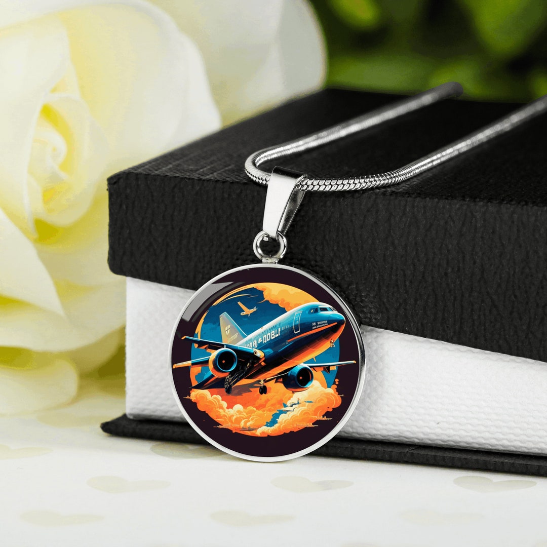 Personalized Airplane Necklace , Engraved Plane Necklace,plane Necklace ...