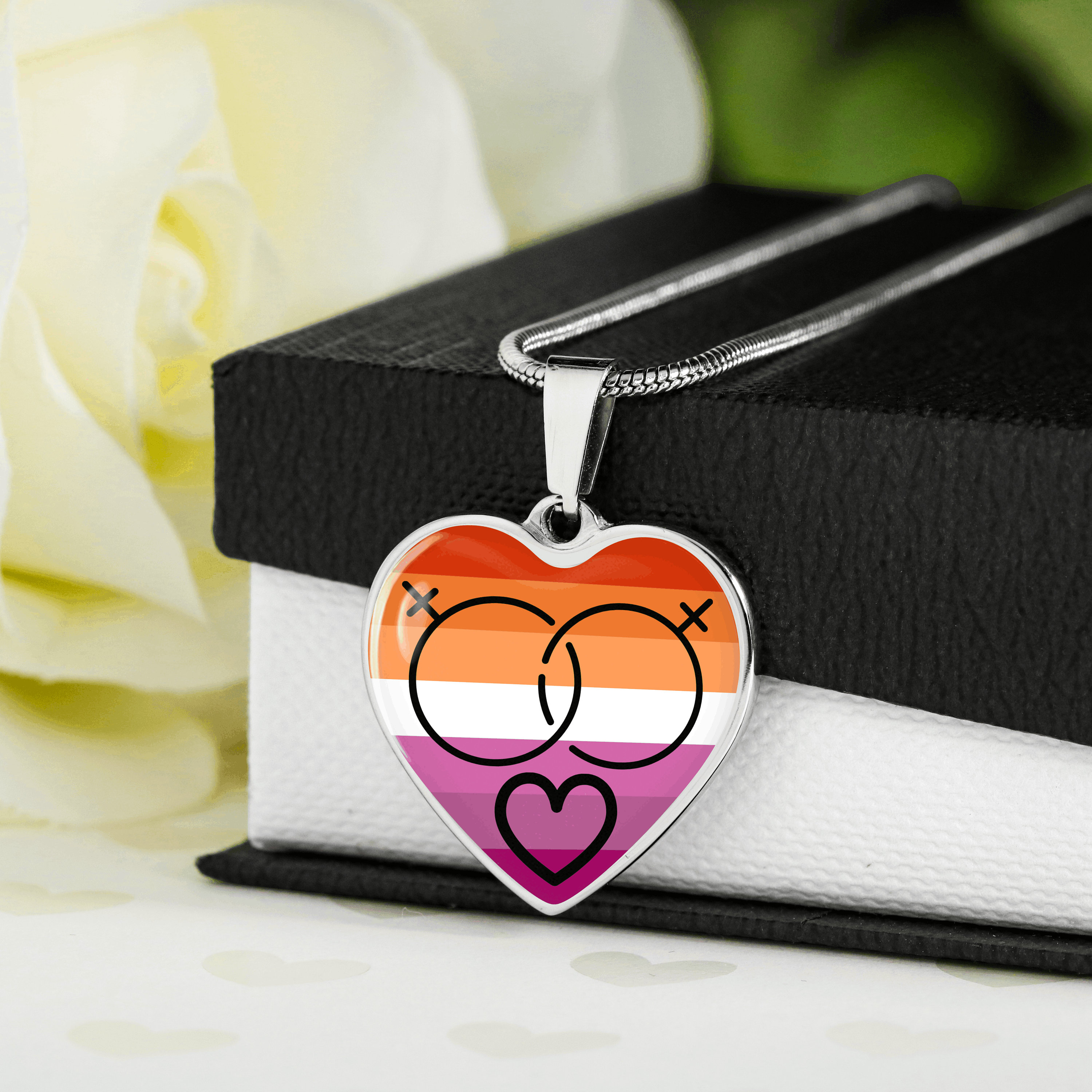 Personalized Lesbian Necklace , Engraved Lesbian Jewelry, Lesbian Flag ...