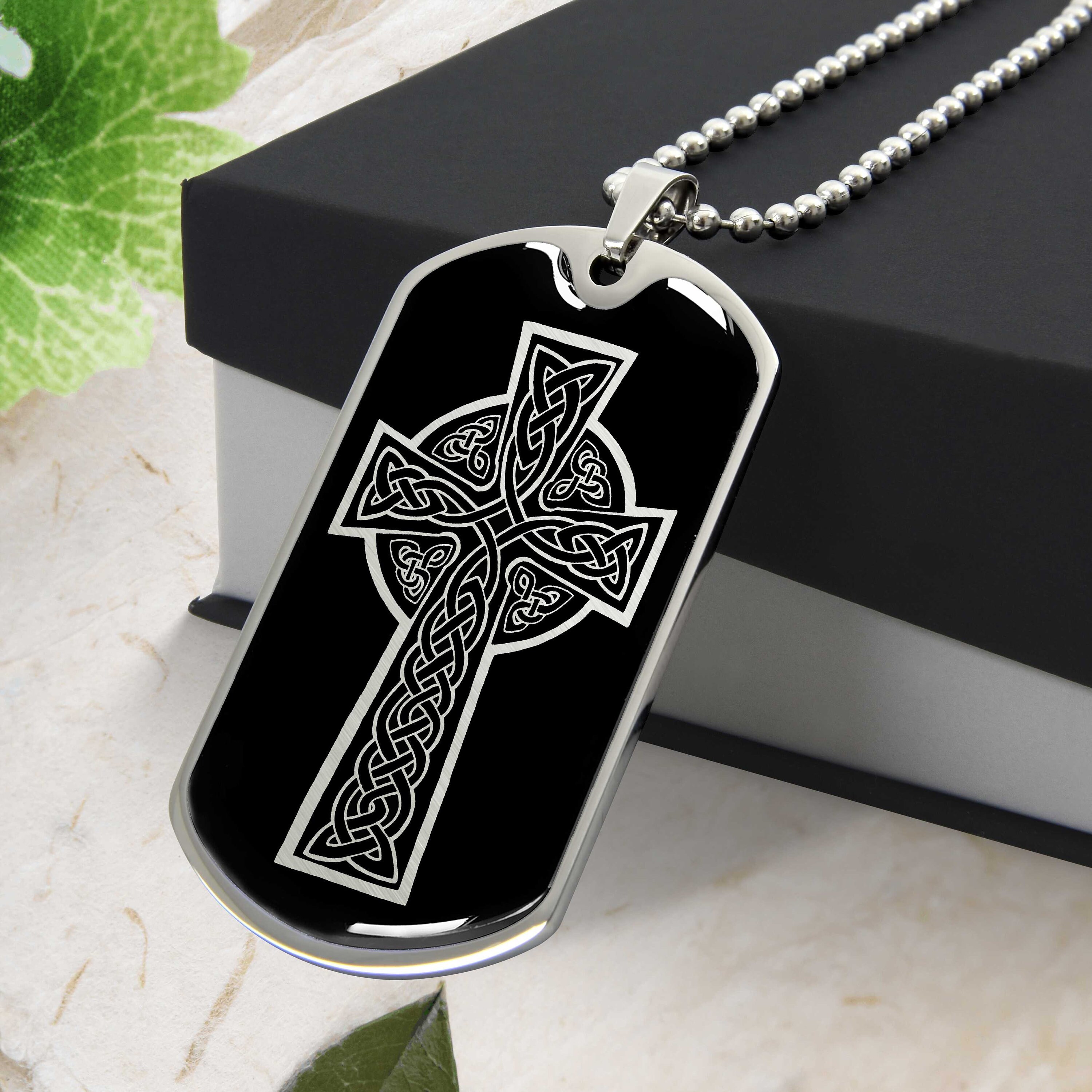 Personalized Celtic Cross Necklace, Engraved Celtic Jewelry ...