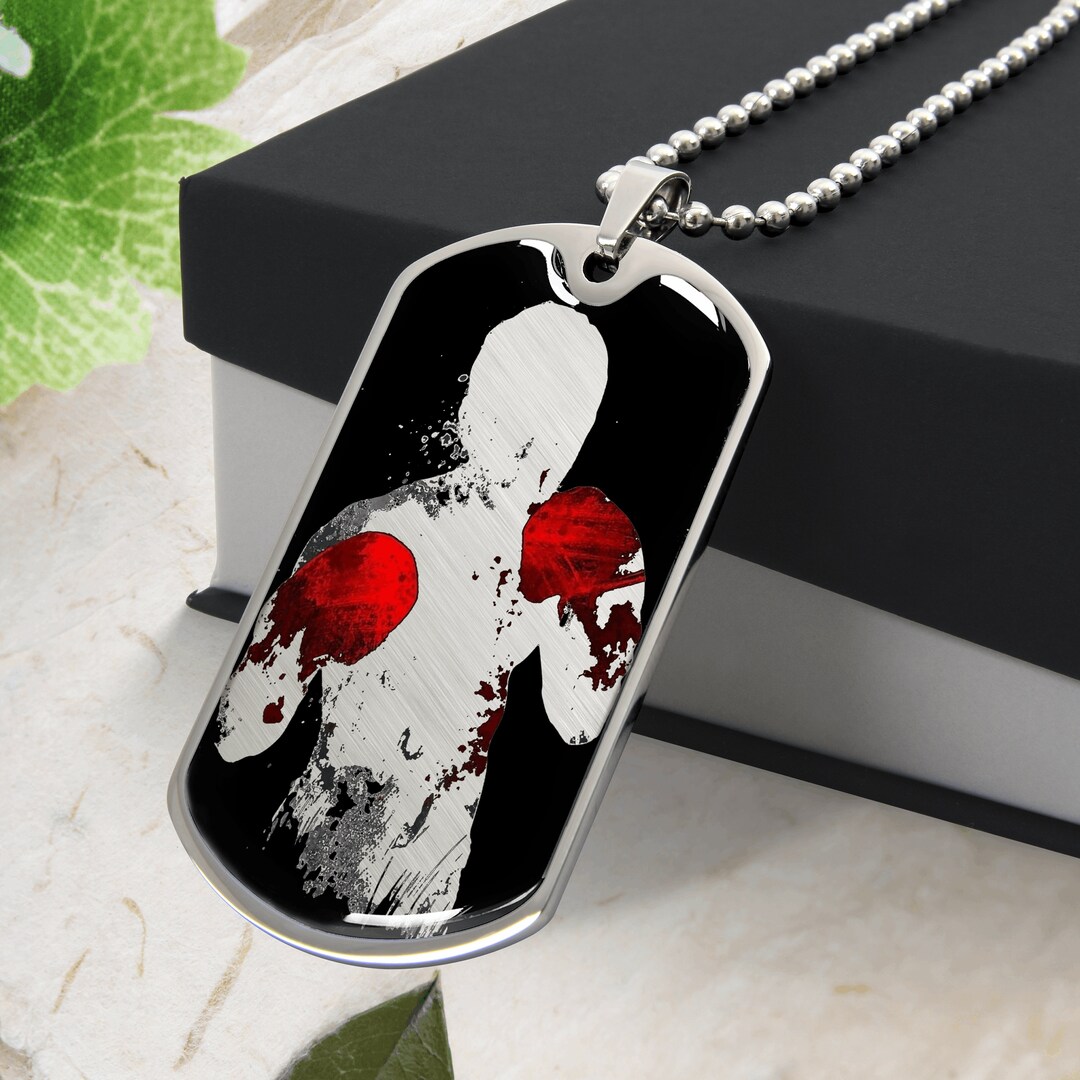 Personalized Boxing Necklace, Engraved Boxig Glove Necklace ...