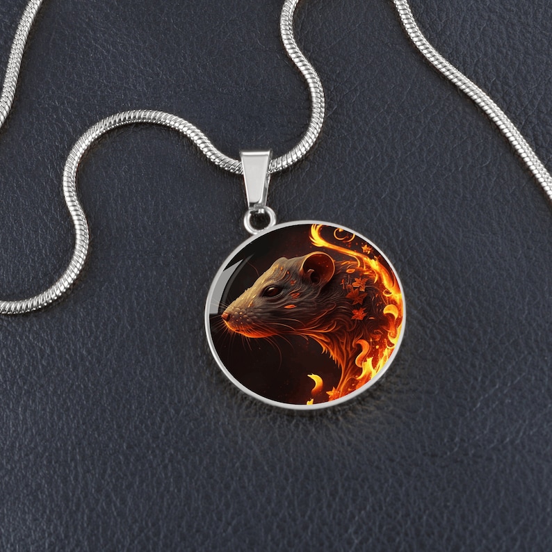 Personalized Rat Necklace , Engraved Rat Pendant , Personalized Nature ...