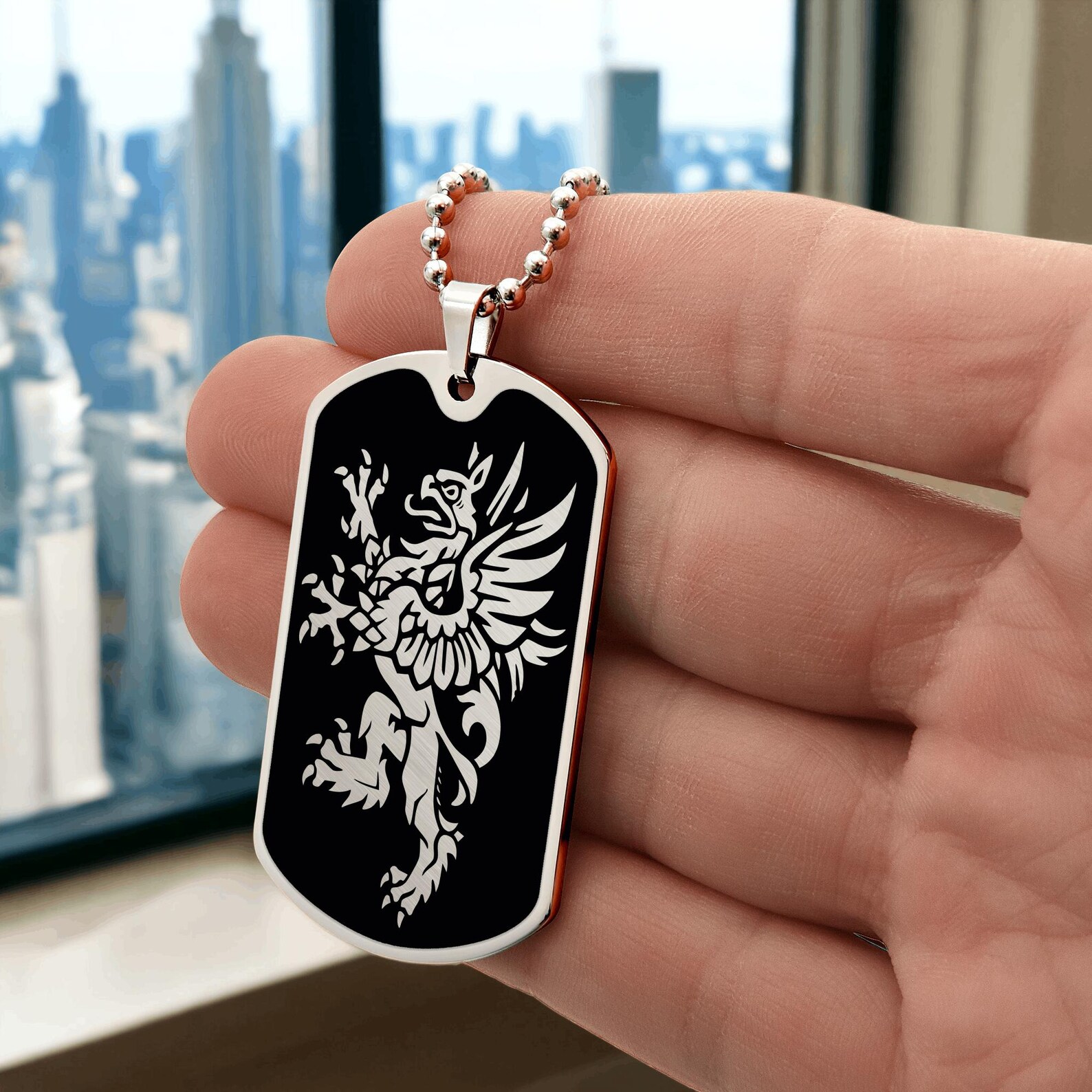 Personalized Griffin Necklace, Engraved Griffin Jewelry, Personalized ...