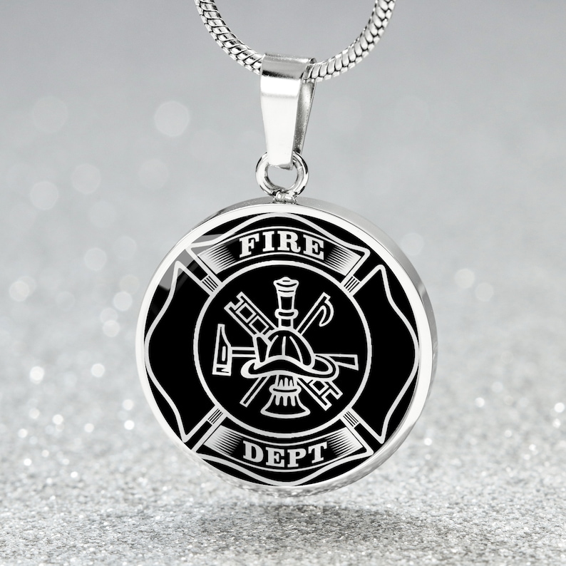 Personalized Fire Fighter Necklace , Engraved Fireman Pendant ...