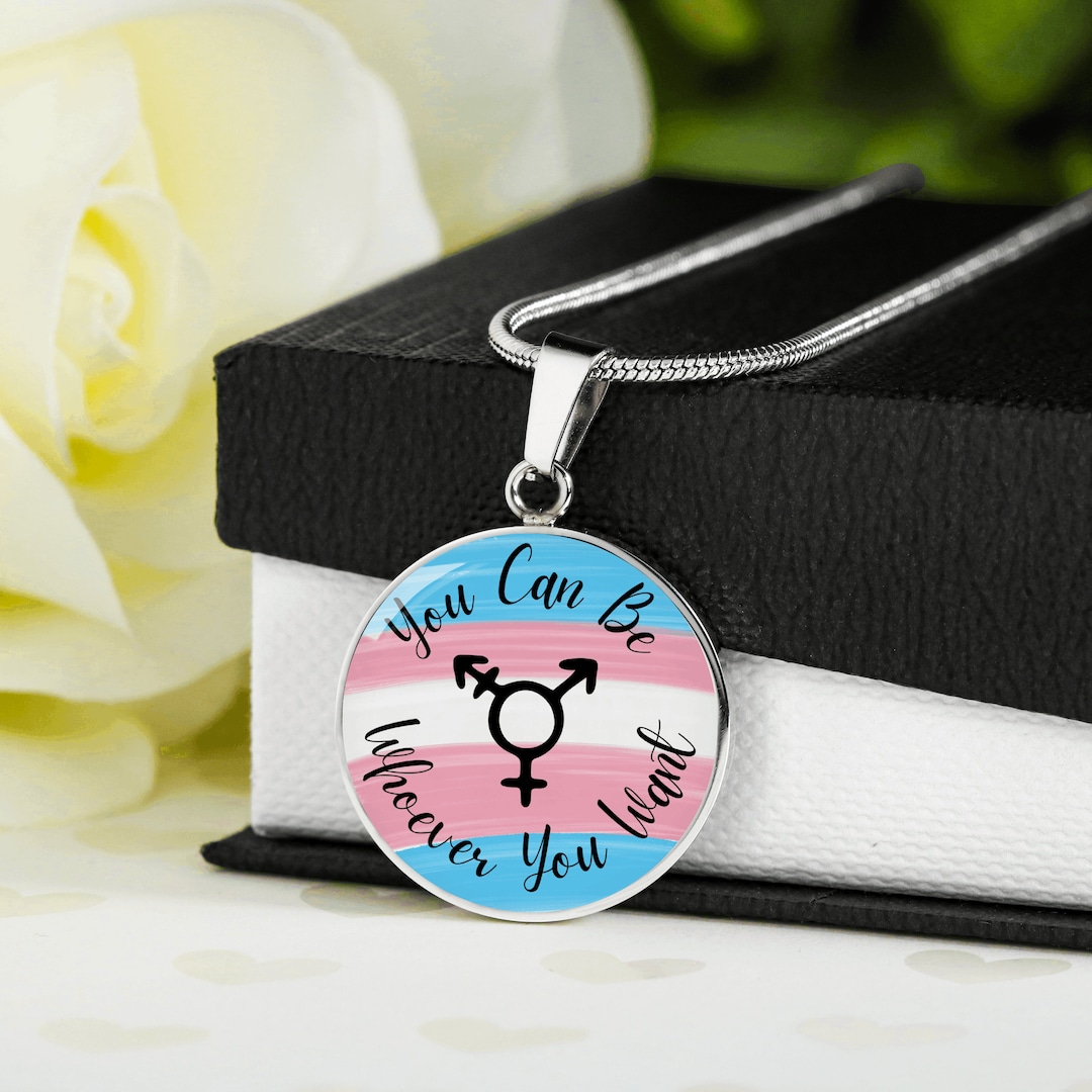 Personalized Transgender Necklace, Engraved Transgender Jewelry ...