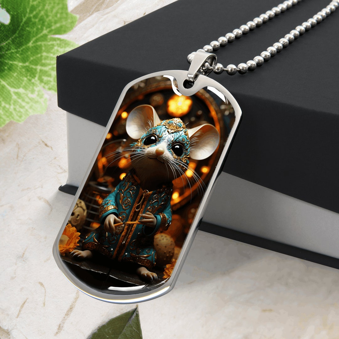 Personalized Rat Necklace , Engraved Rat Pendant , Personalized Nature ...