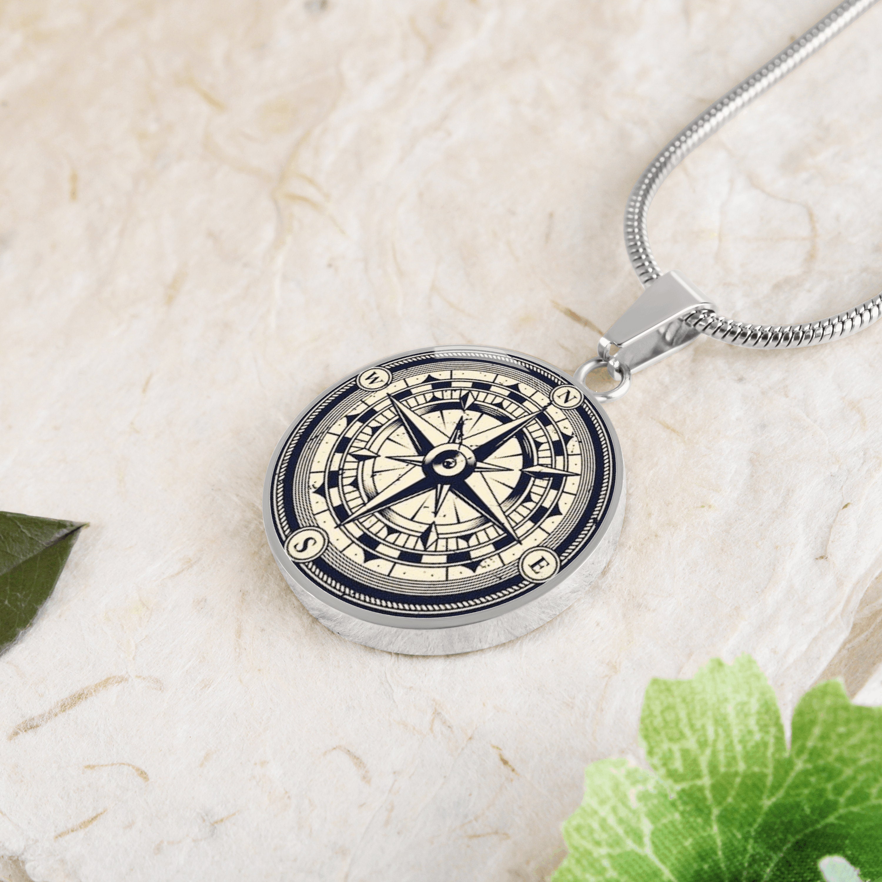 Personalized Compass Necklace, Engraved Compass Pendant, Personalized ...
