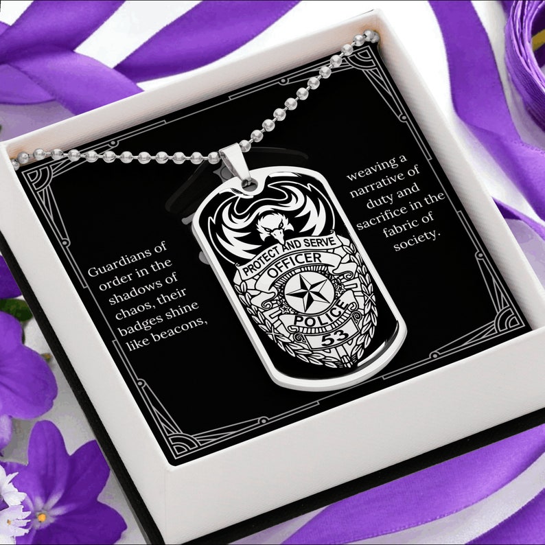 Personalized Police Necklace, Engraved Police Retirement Gift ...
