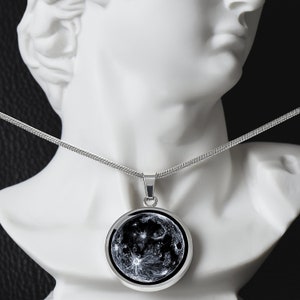 Personalized Moon Necklace , Engraved Moon Jewelry , Celestial Necklace ...