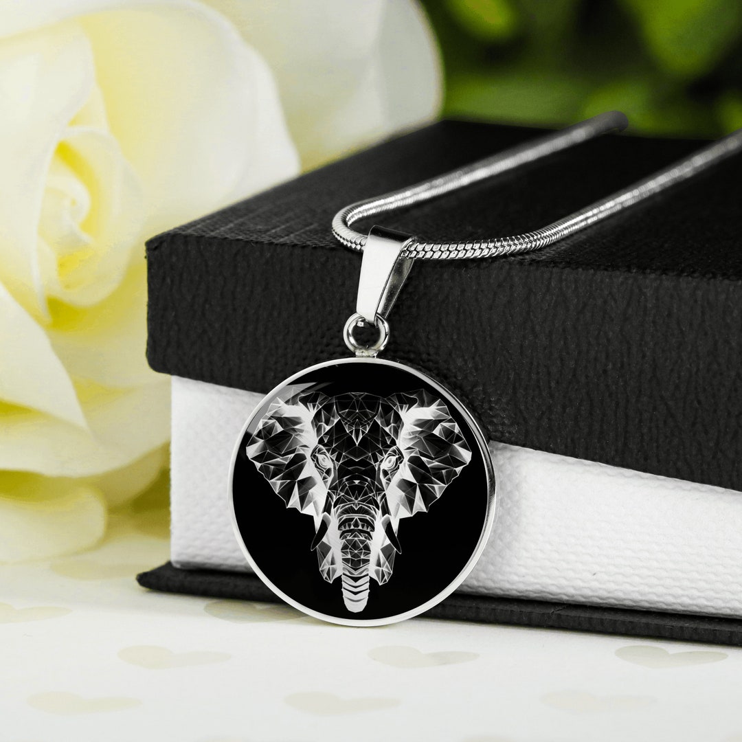 Personalized Elephant Necklace , Engraved Elephant Pendant ...