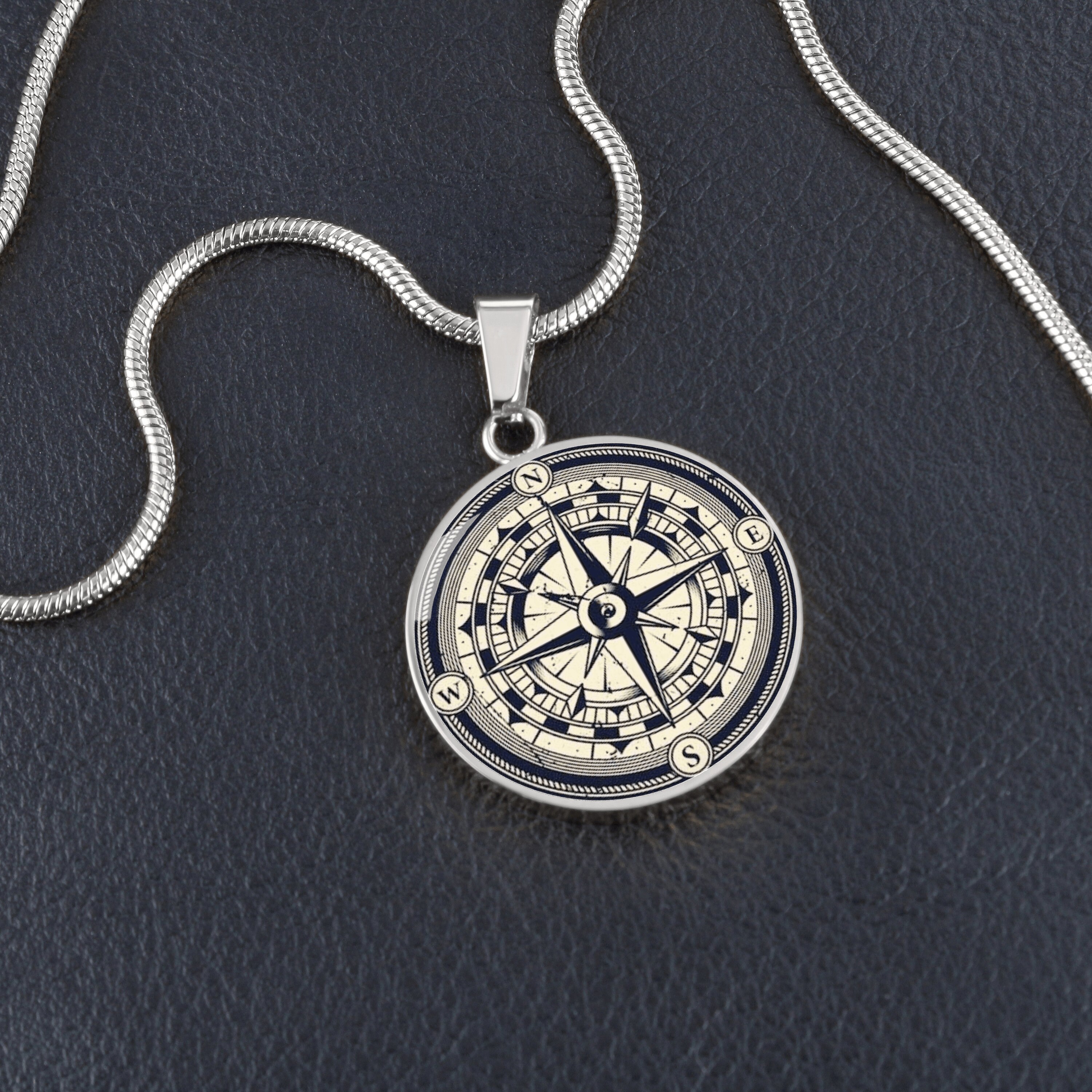Personalized Compass Necklace, Engraved Compass Pendant, Personalized ...