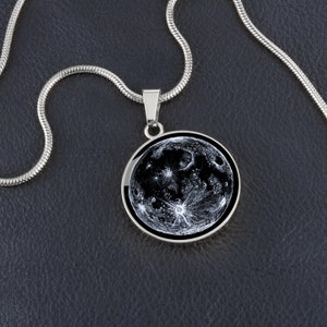 Personalized Moon Necklace , Engraved Moon Jewelry , Celestial Necklace ...