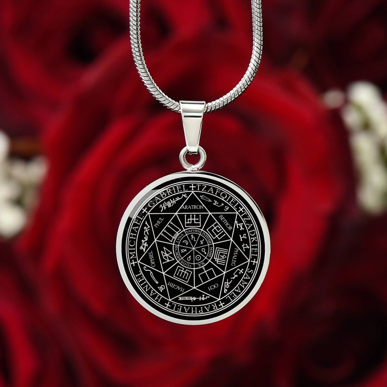 Personalized Angel Heptagram Necklace, Engraved Angel Sigil Pendant ...