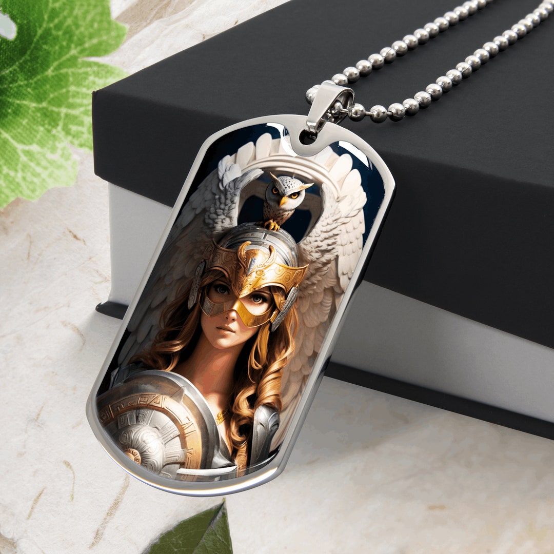 Personalized Athena Pendant, Engraved Athena Necklace , Ancient Greek ...