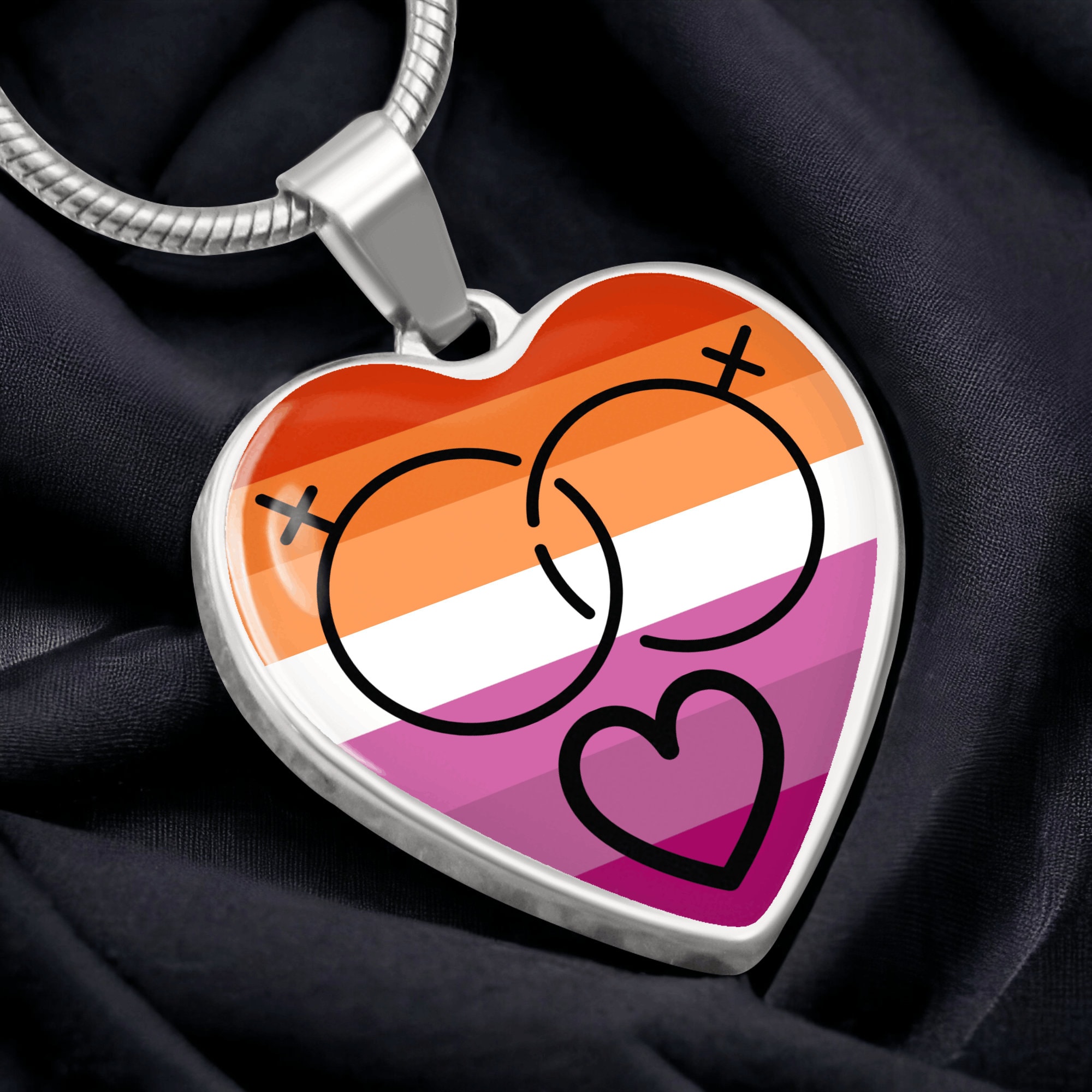 Personalized Lesbian Necklace , Engraved Lesbian Jewelry, Lesbian Flag ...