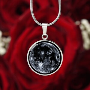 Personalized Moon Necklace , Engraved Moon Jewelry , Celestial Necklace ...