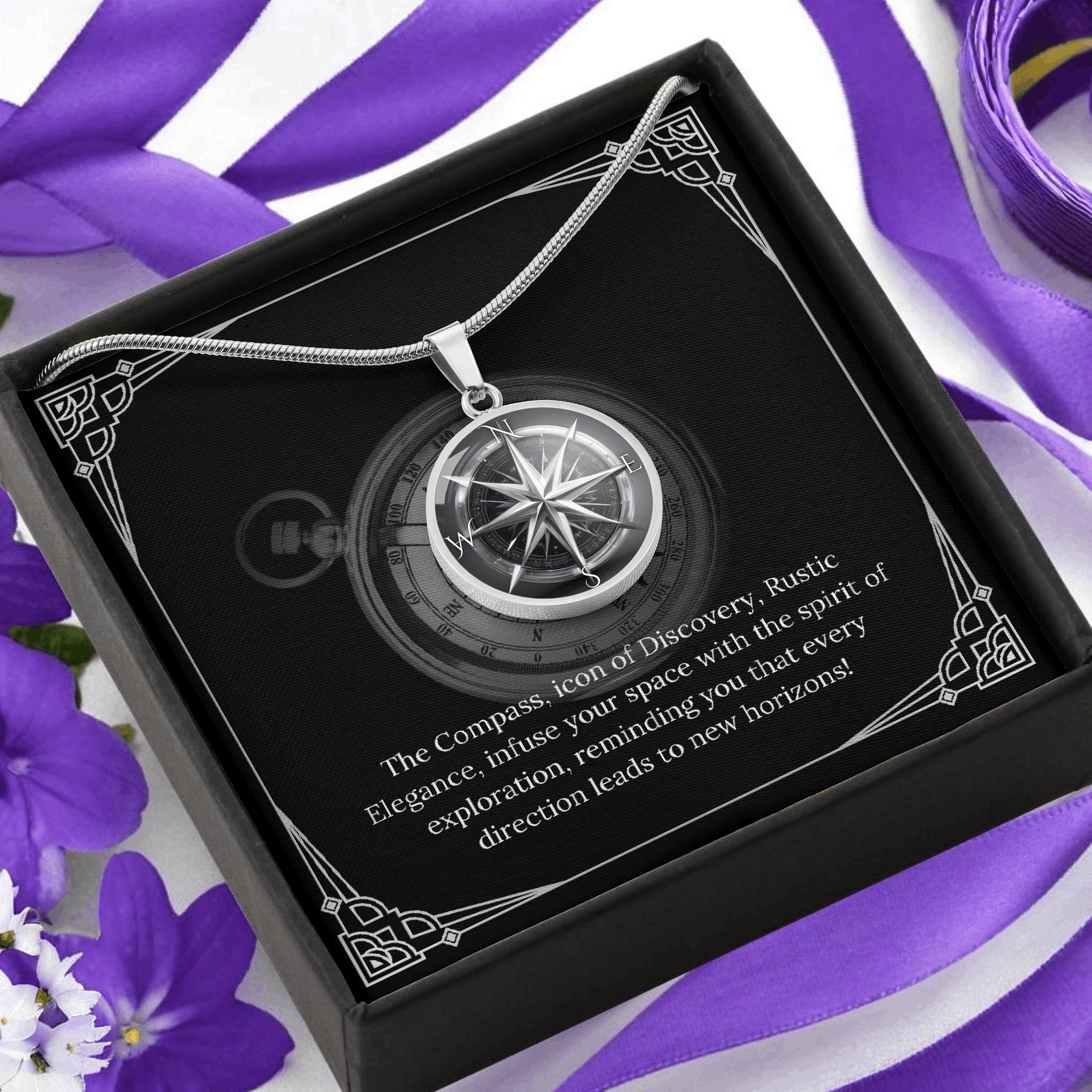 Personalized Compass Necklace Engraved Compass Pendant - Etsy