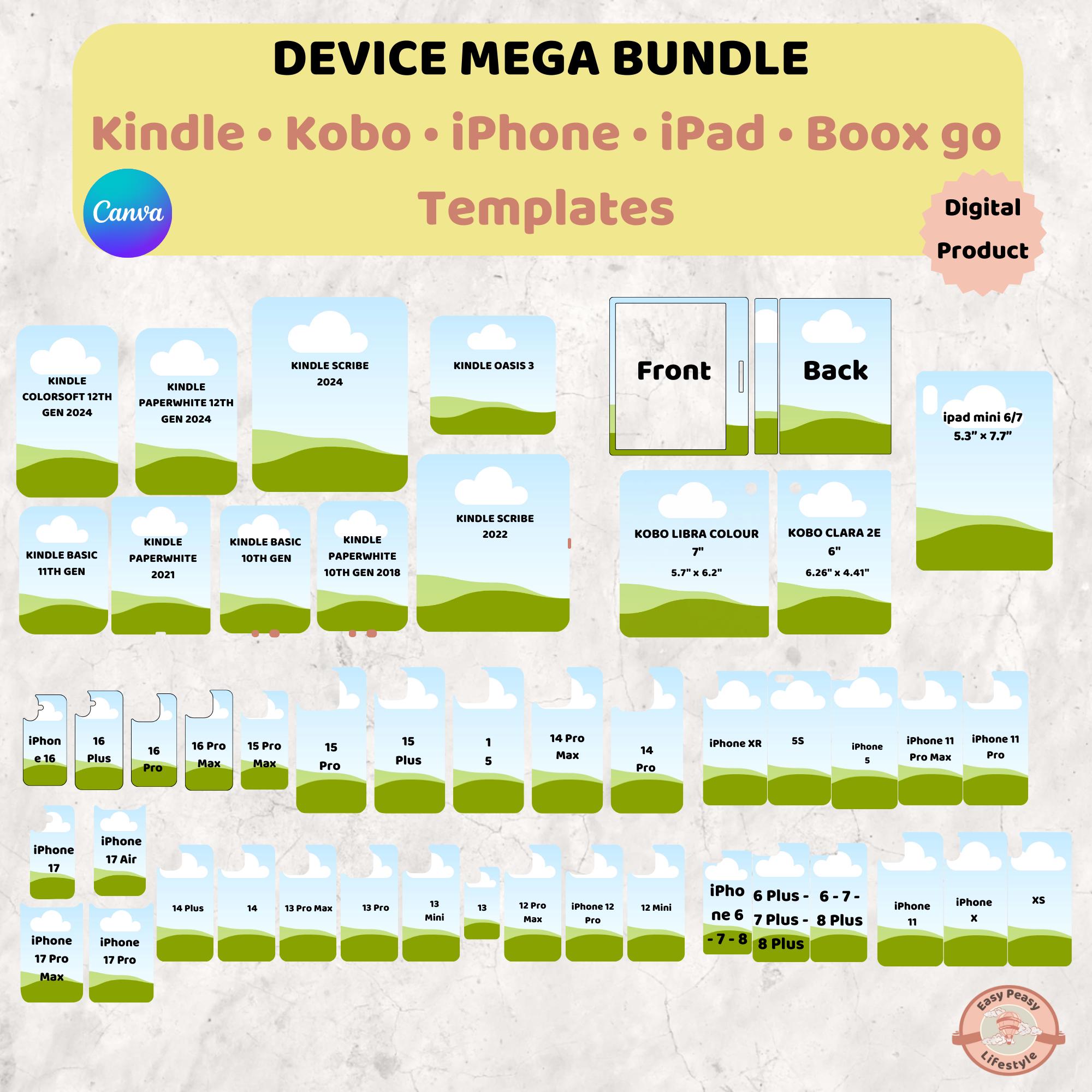 Device Insert Template Mega Bundle | Kindle, Kobo, Iphone, iPad Mini ...