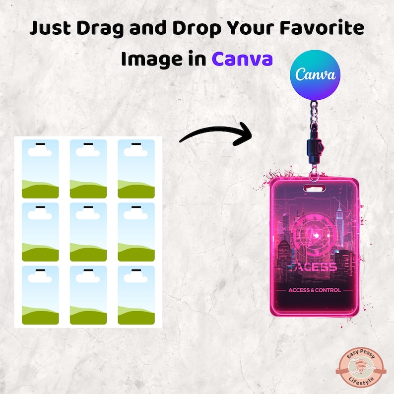 ID Badge Template Canva, Editable Employee ID Card, Printable School ...