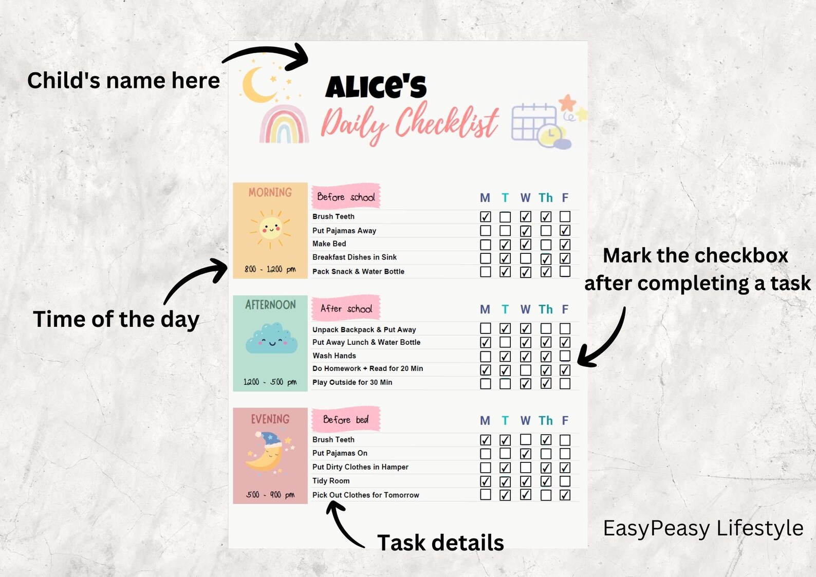 Kids Daily Planner Printable Schedule for Kids Homeschool Schedule ...