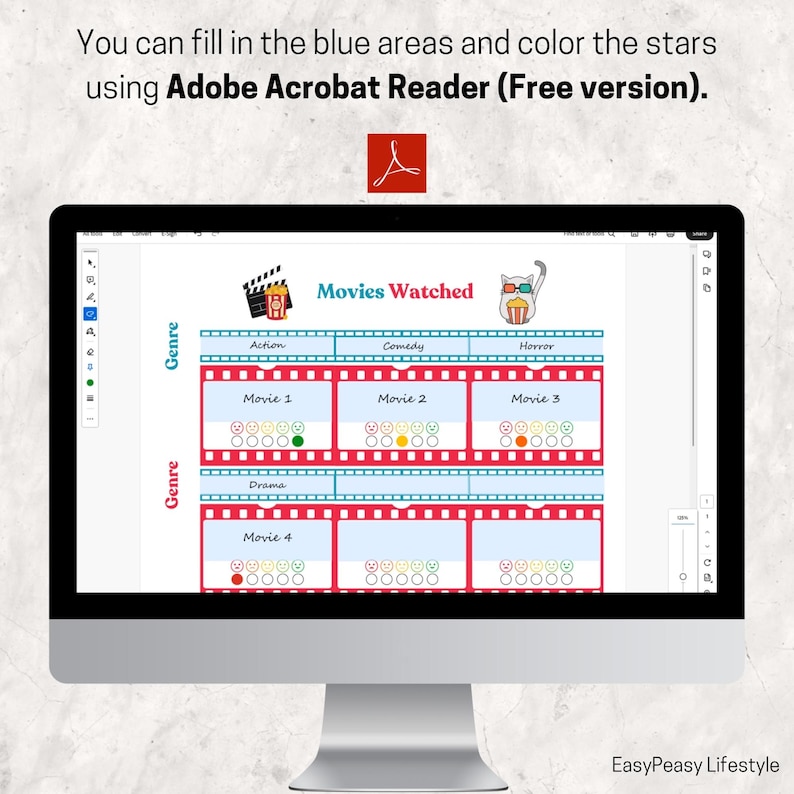 Movie Tracker | Editable Watch Log | Journal Page - Etsy