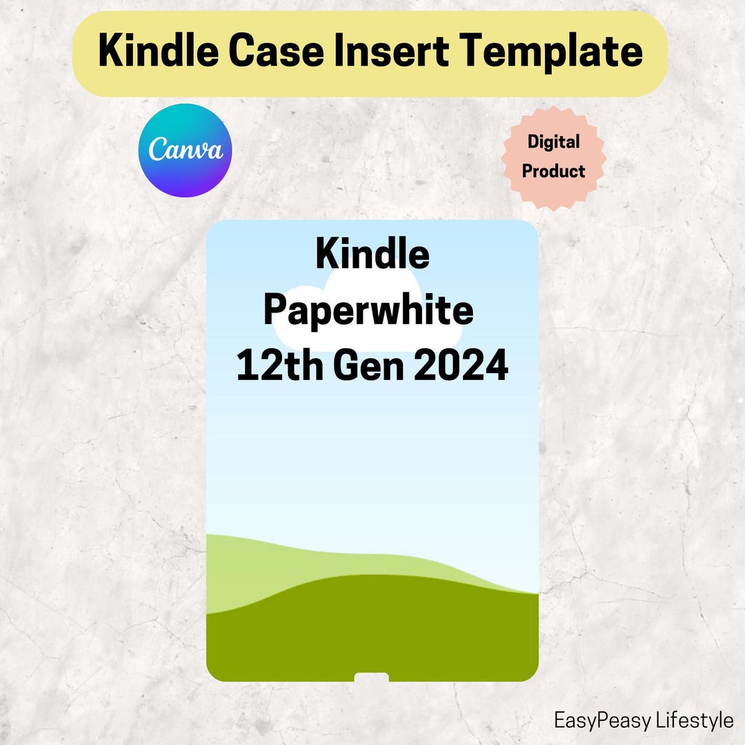 DIY Insert Template Kindle Paperwhite 12th Gen 2024 | Printable Kindle ...