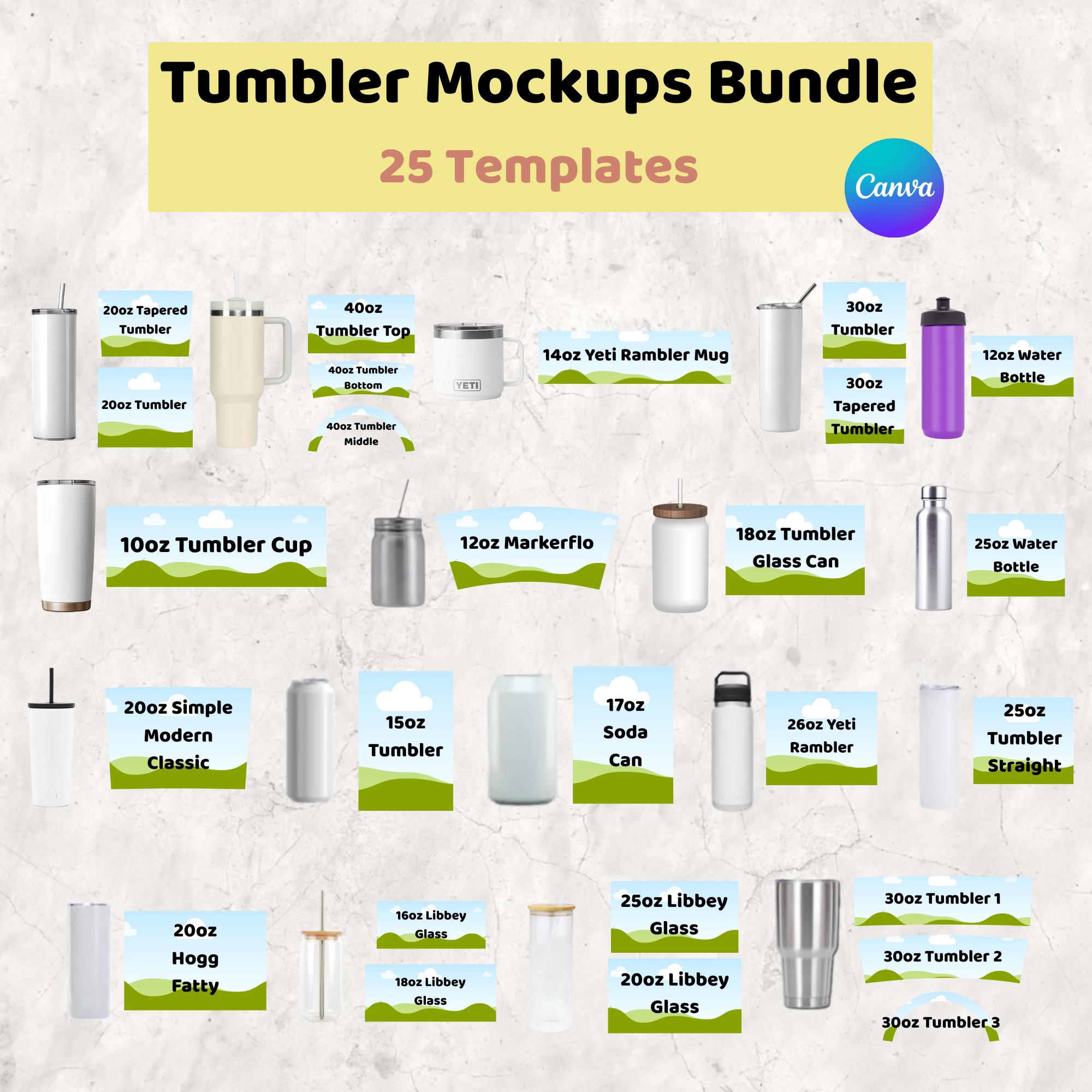 Tumbler Template Bundle, Editable Canva Sublimation Wraps (digital ...