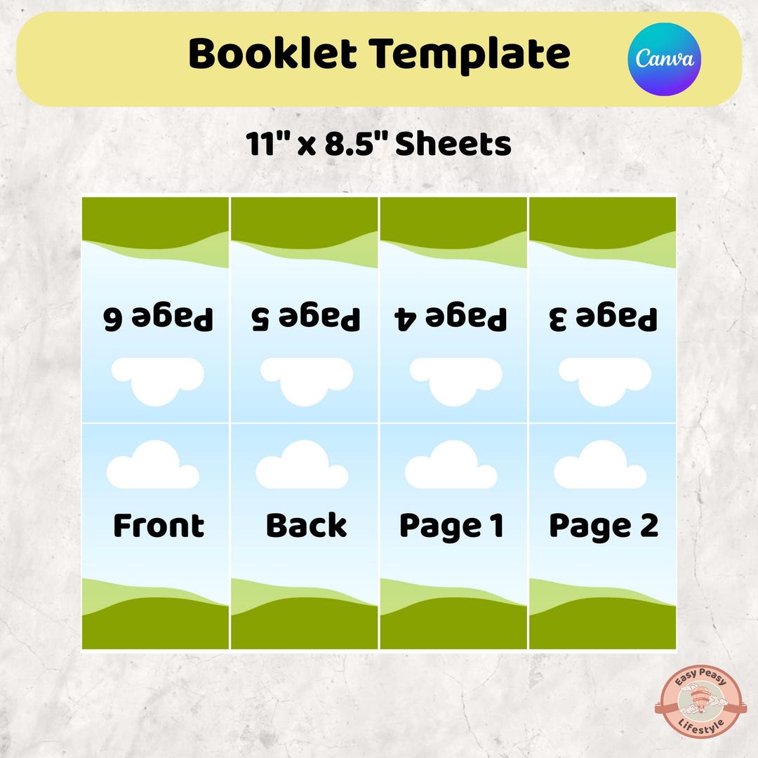 Booklet Template, Printable DIY Booklet, Editable Canva Design, Mini ...
