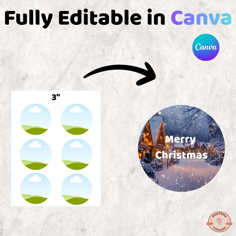 Circle Template Bundle, Editable Circle SVG, Printable Labels, Canva ...