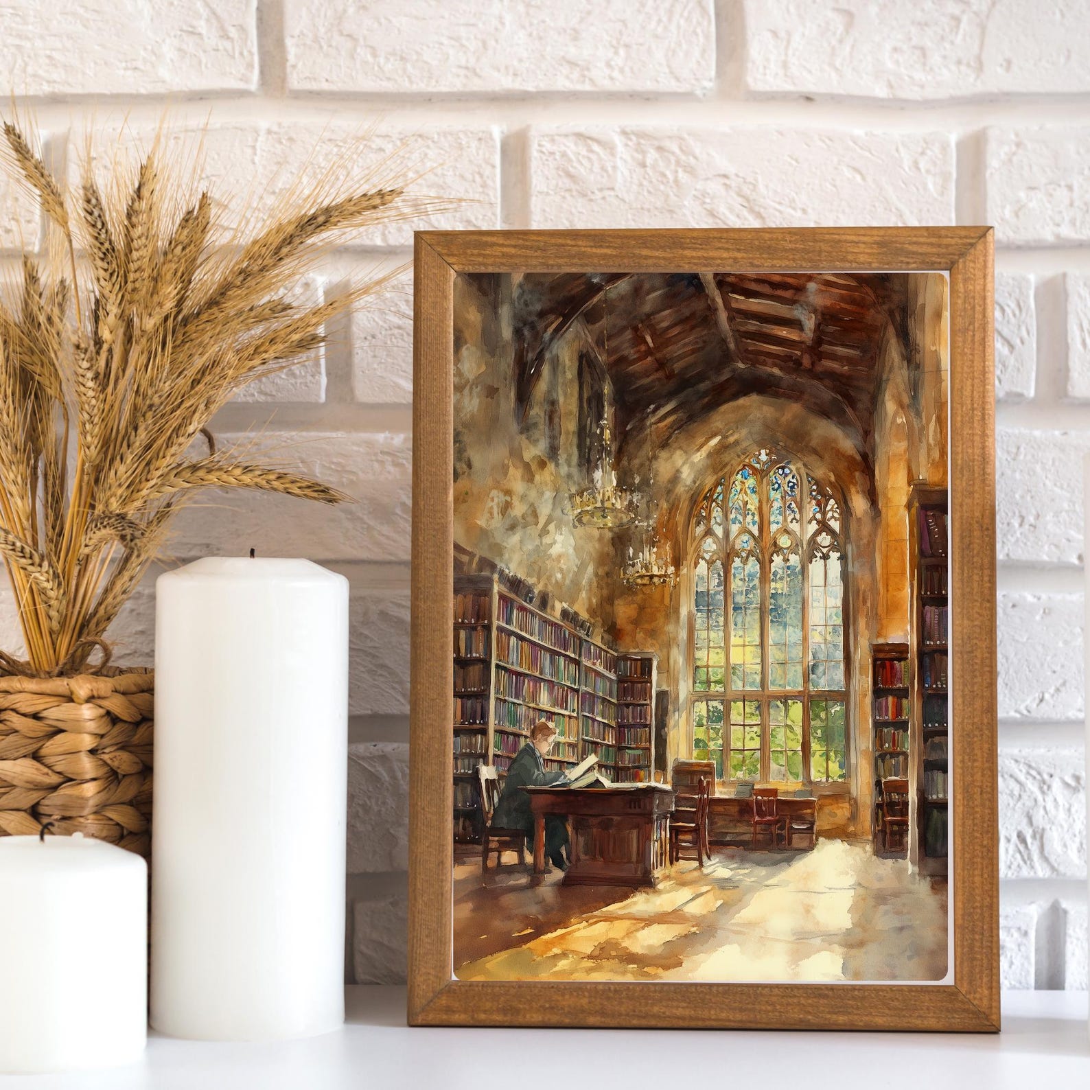 Oxford Library Art Print: Grand Reading Room Watercolor Painting - Etsy